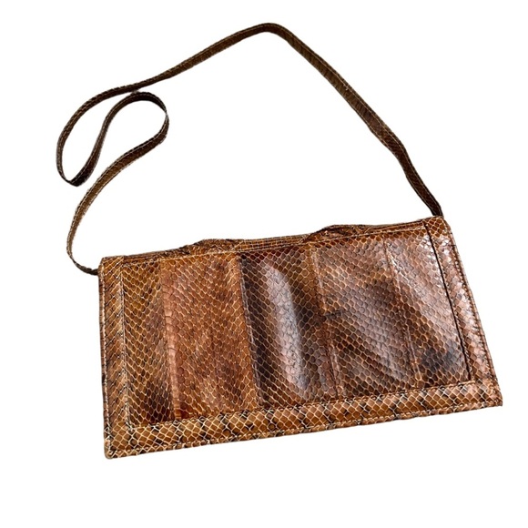 Vintage | Bags | Vintage Genuine Snakeskin Convertible Shoulder Bag In ...